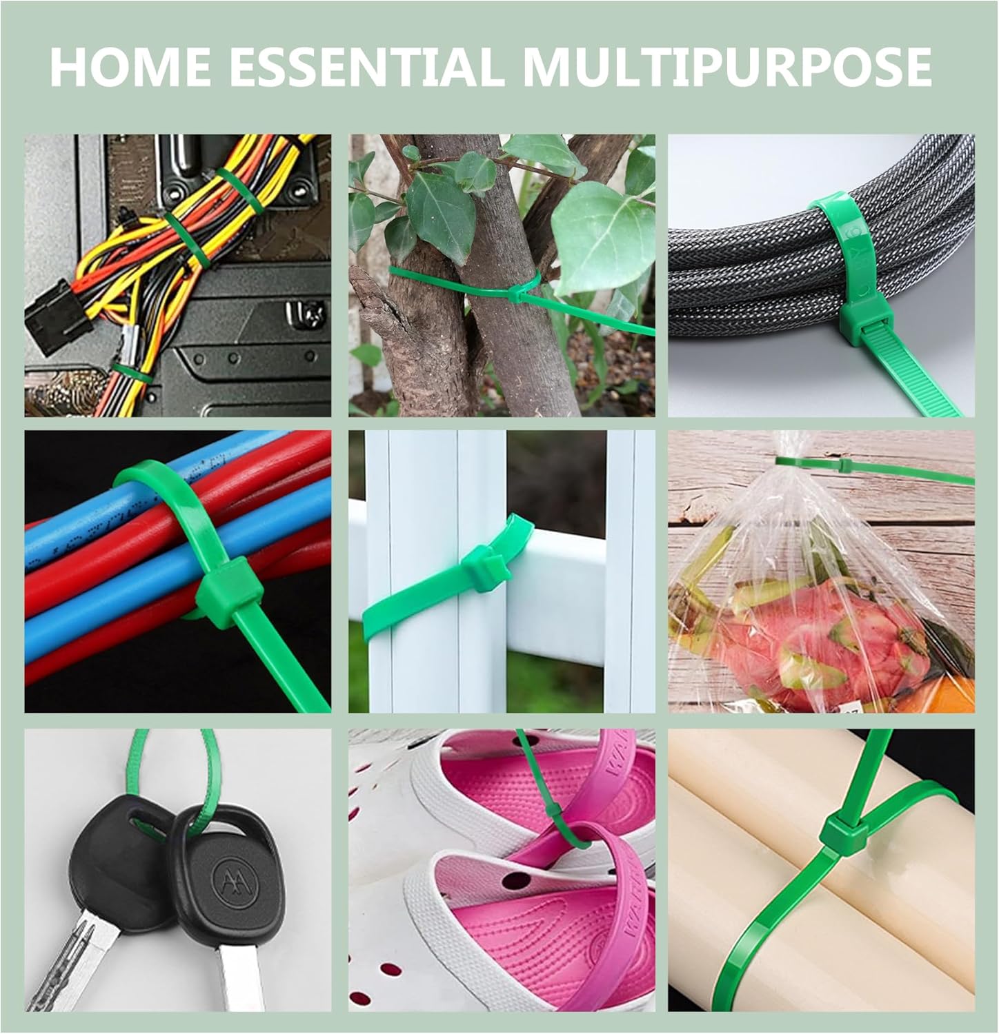 Nylon Cable Adjustable Self-Locking Cord Wire Binding Wrap Straps ...