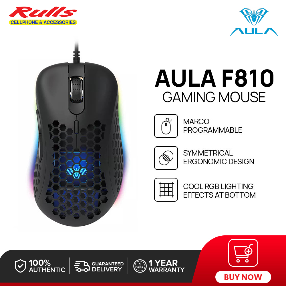 AULA F810 Gaming Mouse | Marco Programmable Honeycomb hollow ...