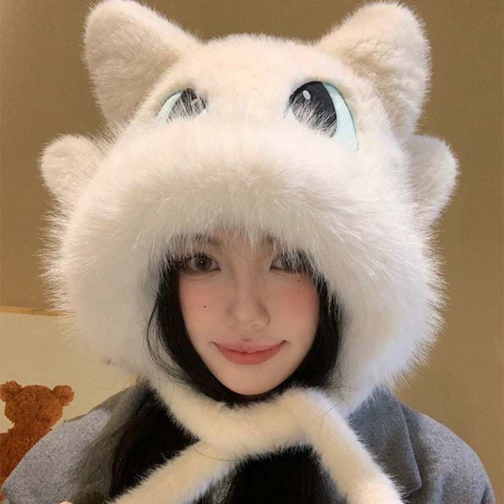 Cute Cartoon Toothless Plush Hat Anti-cold Adjustable Night Fury Bucket ...