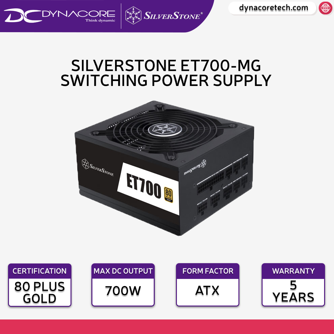 DYNACORE - SilverStone ET700 80 PLUS Gold 700W modular cable ATX ...