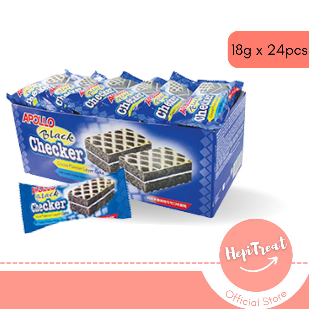 Apollo Checker Layer Cake Original/ Black Cocoa /Pandan 18g x 24pcs by Hepi Treat | Lazada