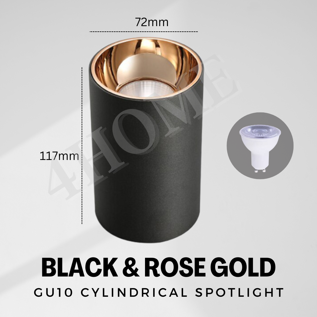 Premium Black White with Rose Gold Ring Cylindrical Spotlight Surface ...