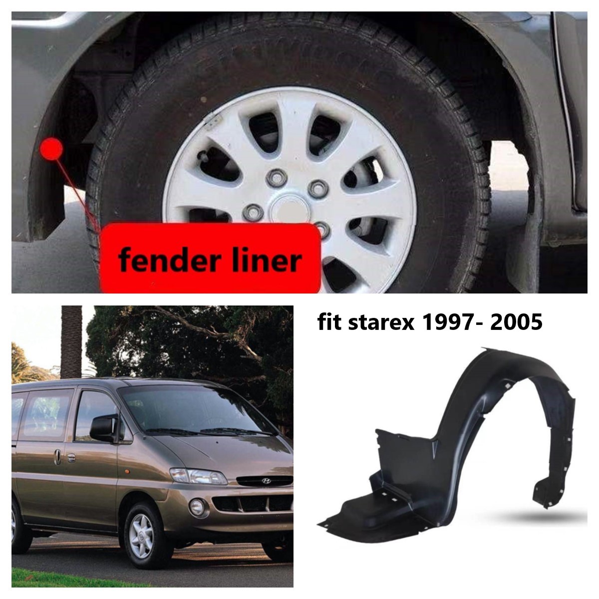a pair front Fender Liner for Hyundai starex 1998 1999 2000 2001 2002 ...