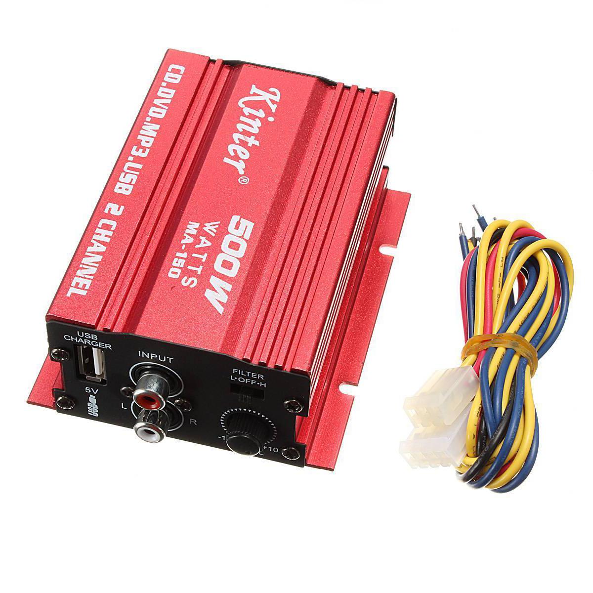 kinter Mini Hi-Fi Stereo Audio Amplifier Amp Subwoofer For Car ...
