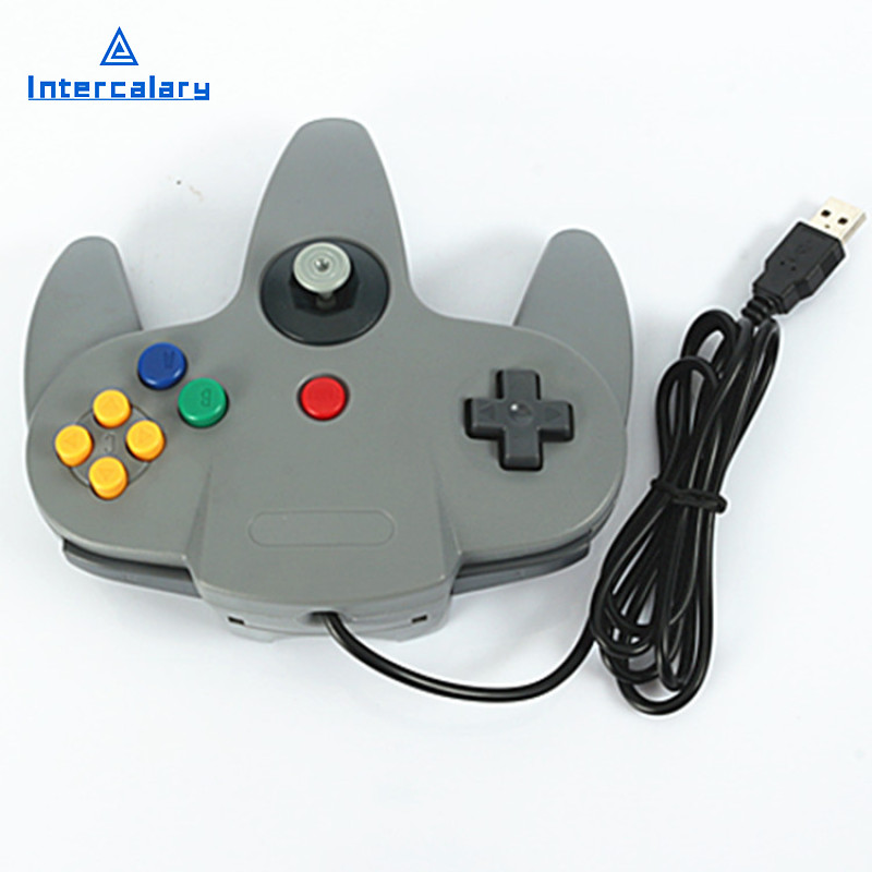 N64 USB N64 ABSจอยสติ๊กควบคุมเกมแพดคอมพิวเตอร์ส่วนบุคคลที่ถือเกม ...