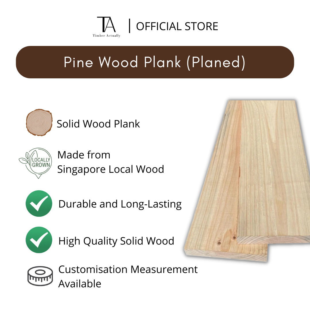 [SG STOCK] Solid Wood Pine Wood Plank - Planed (Timber for Furniture ...