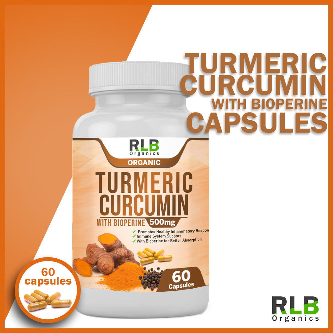Organic Pure Natural Turmeric Curcumin with Bioperine Capsules (60 ...