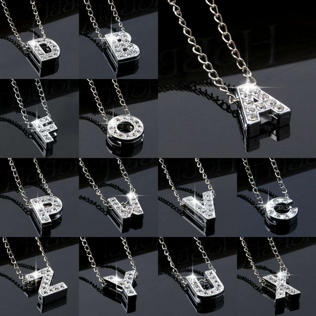 Silver Stainless Steel Alphabet Necklace Locket Pendants for Girls ...