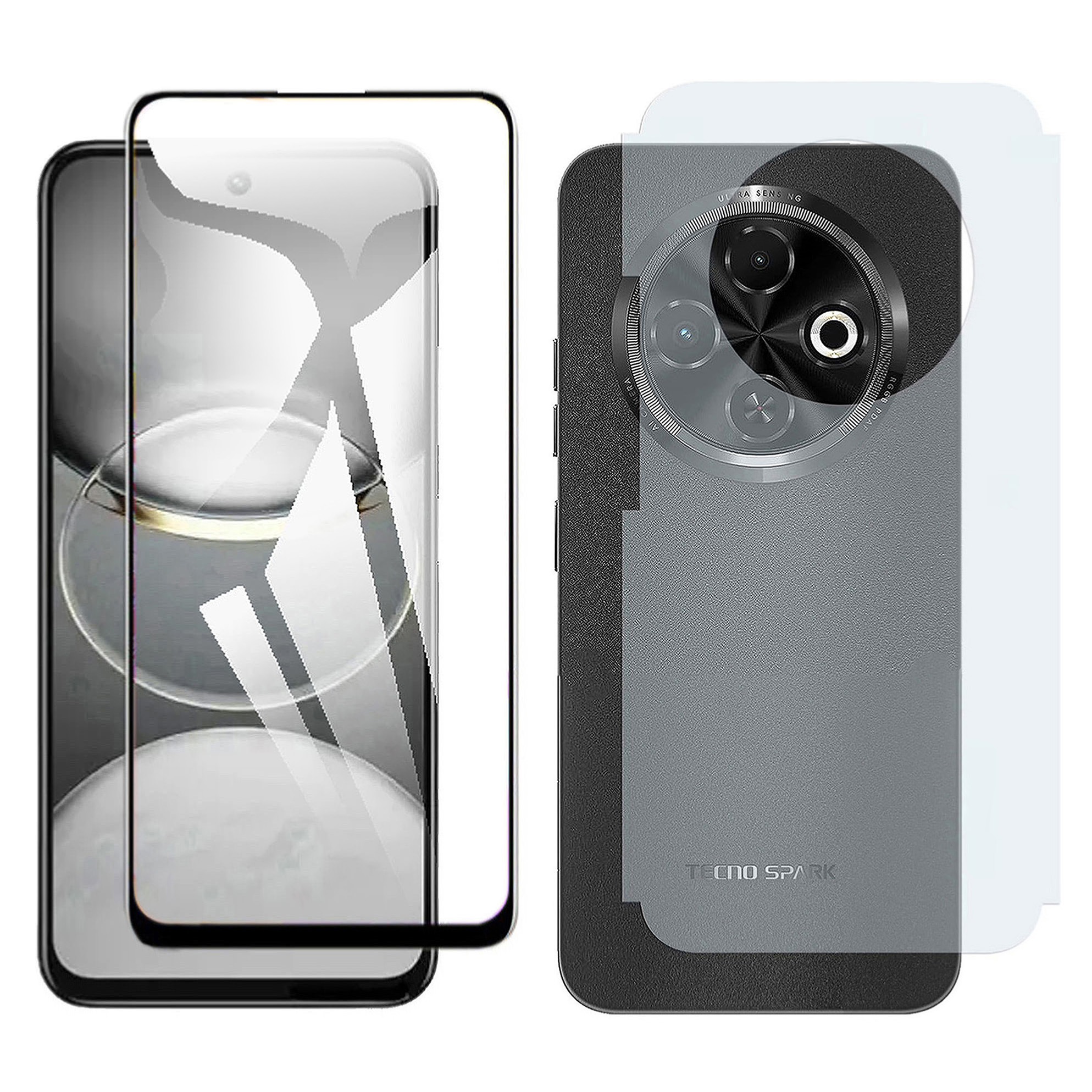 Tecno Spark 30C Full Coverage 9D Tempered Glass Screen Protector Curved ...