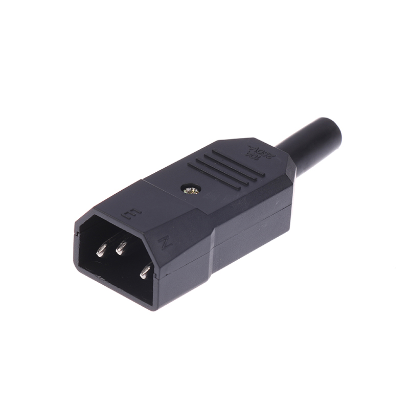 16A 250V Black IEC Straight Cable Plug Connector C13 C14 Female Male ...