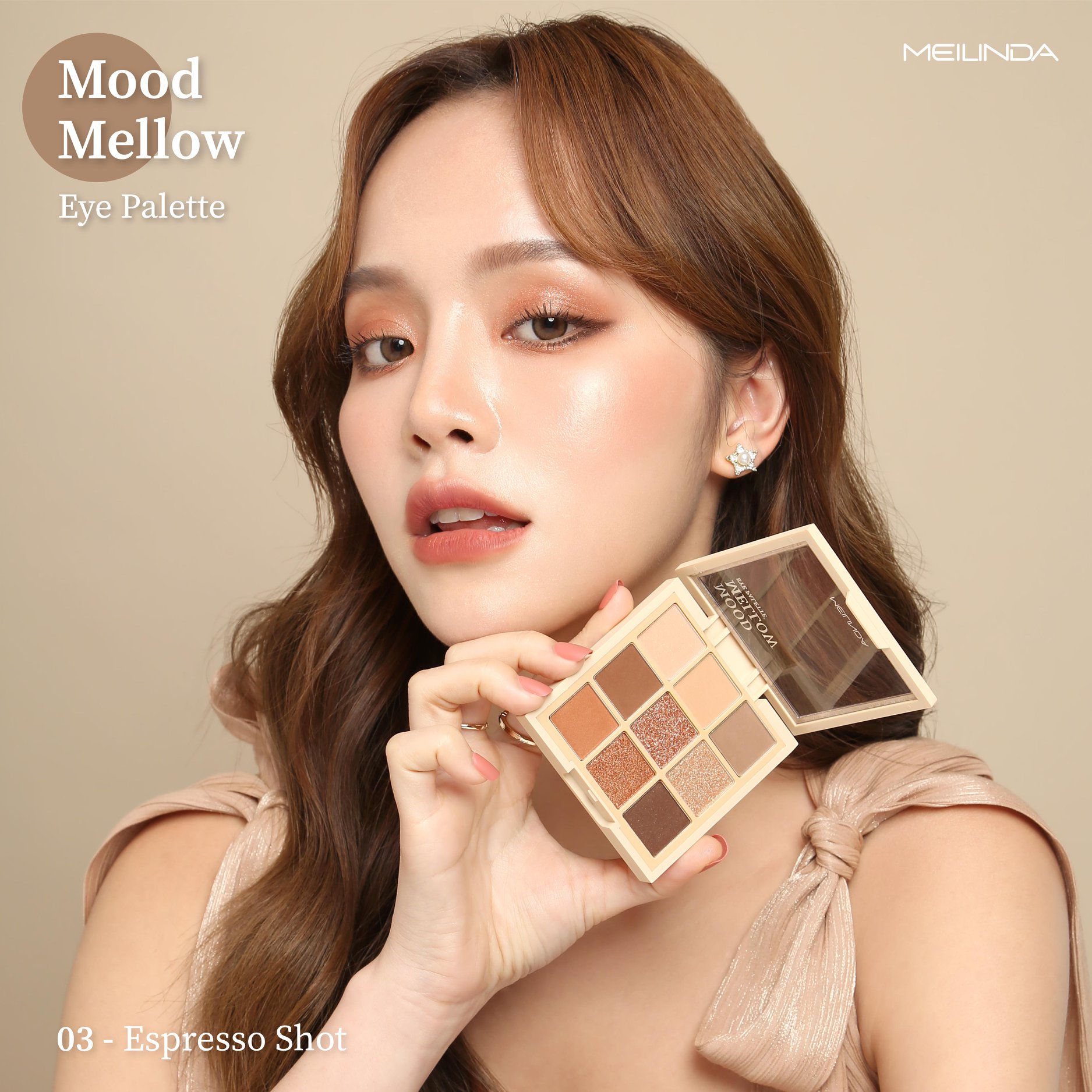 MEILINDA Mood Mellow Eye Palette 9 อายแชโดว์ พาเลทท์ ช่องสีในตลับ 5.85g ...