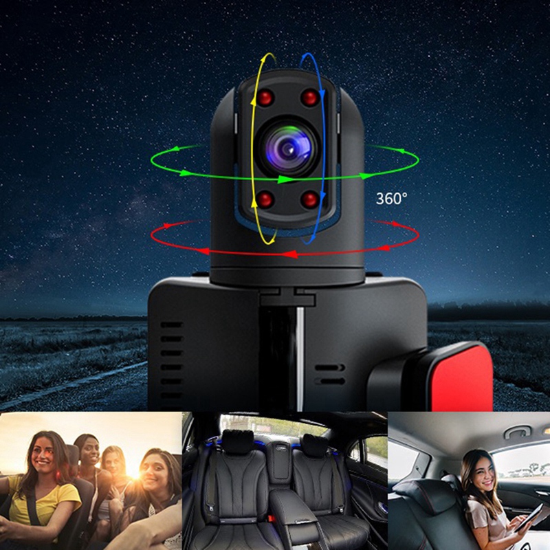 Dual Lens Dash Cam Car DVR Front and Inside Camera Video Driving ...