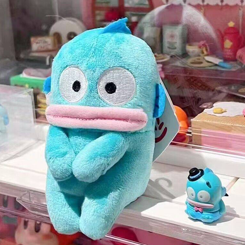 Cute Hankyodon Plush Keychain Kawaii Sanrio Stuffed Doll Pendant Car ...