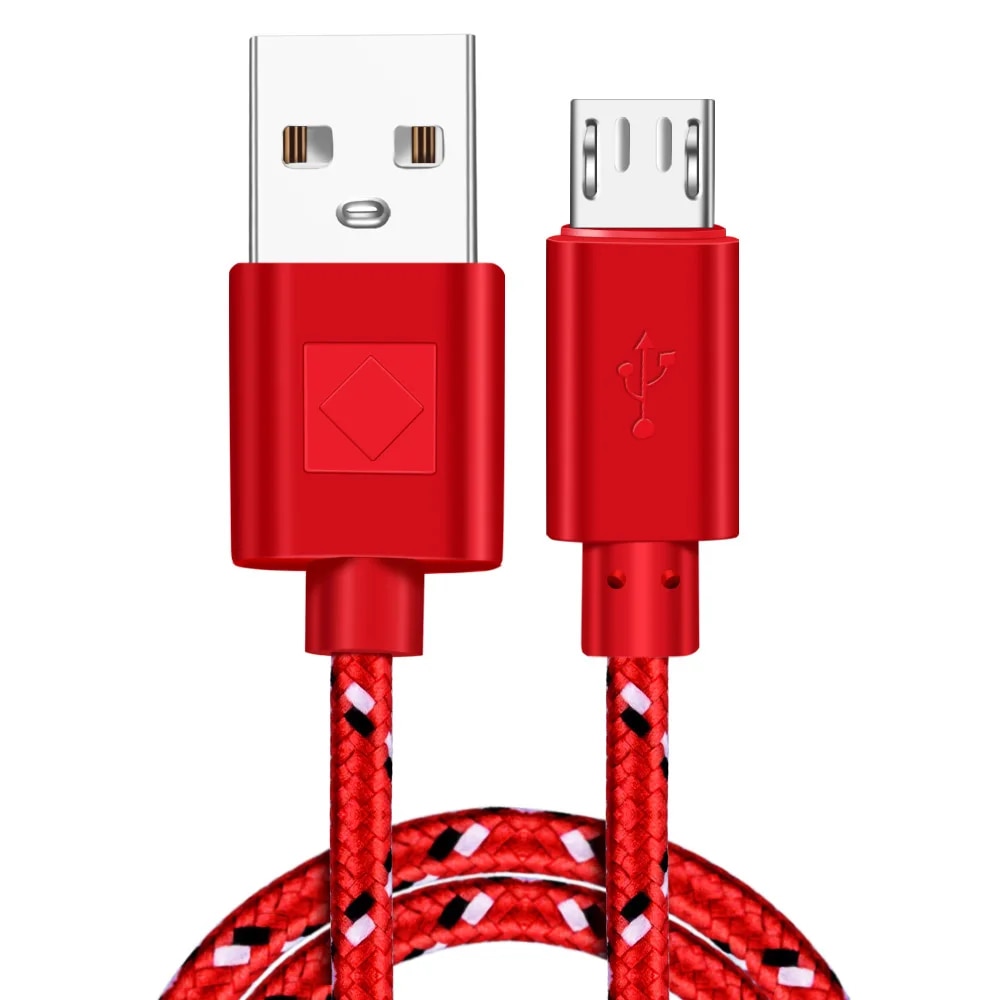 Micro USB Cable 1m 2m 3m Nylon Braided Data Sync USB Charger Cable For ...