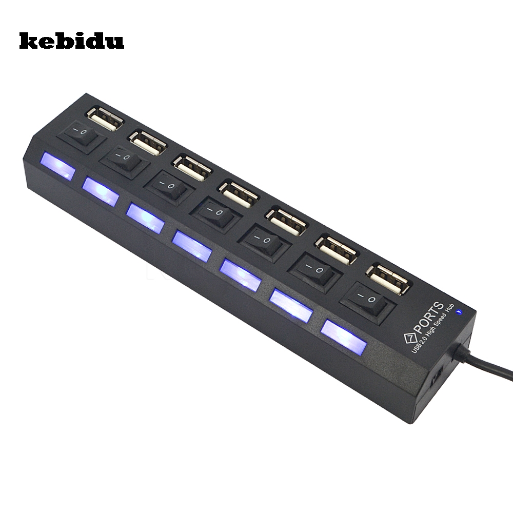 【InnovateWorld】kebidu Multi 7 Ports High Speed USB Hub 1.1 480Mbps Hub ...