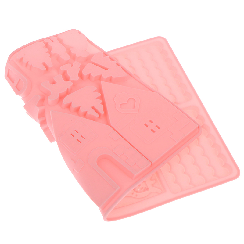 1Pc Building Block Christmas House Chocolate Mold Silicone Mould ...