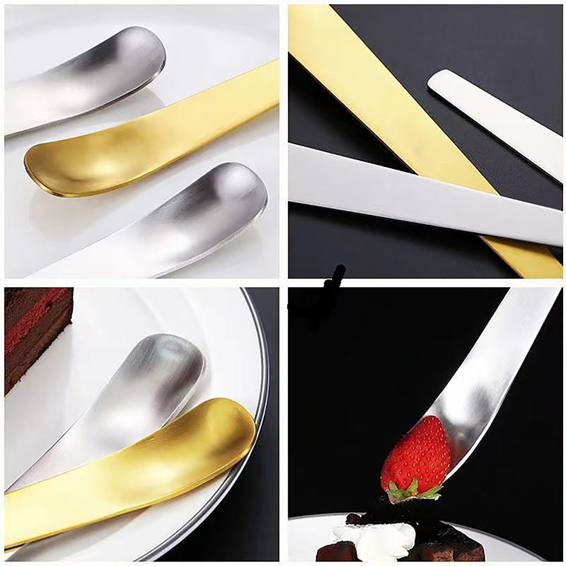 Creative Long Handle Flat Head Spoon Stainless Steel Coffee Spoon Cake ...