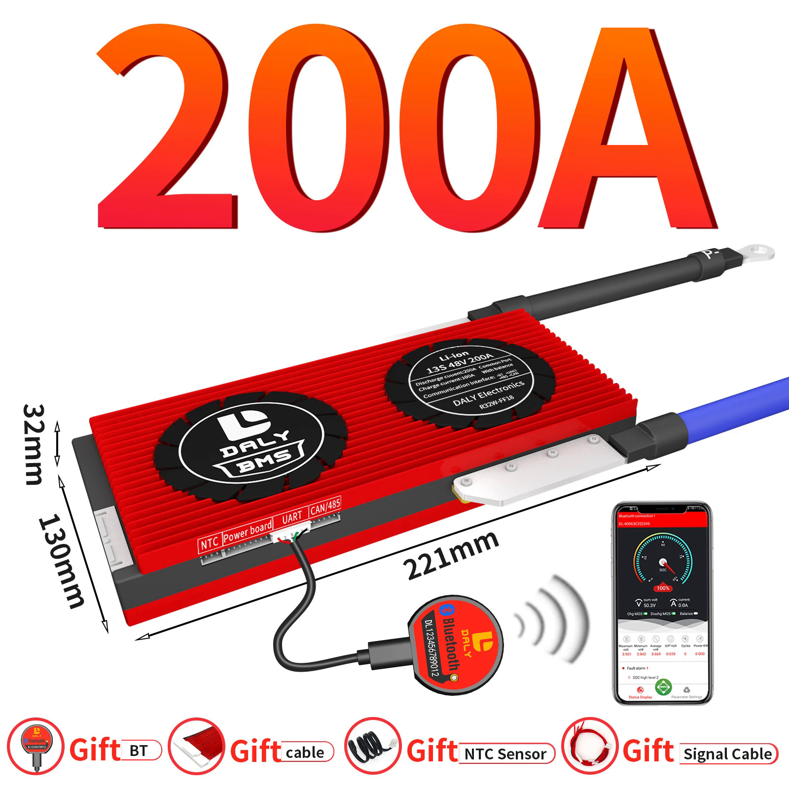 Daly สมาร์ท Bms Balance Board Li-Ion LiFePO4 12V 24V 36V 48V 60V 4S 3S ...