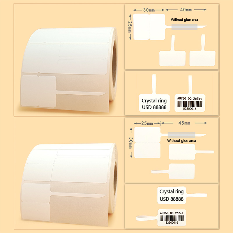 【802e9a44】500pcs Blank Label Stickers Jewelry Tags Thermal Paper Label ...