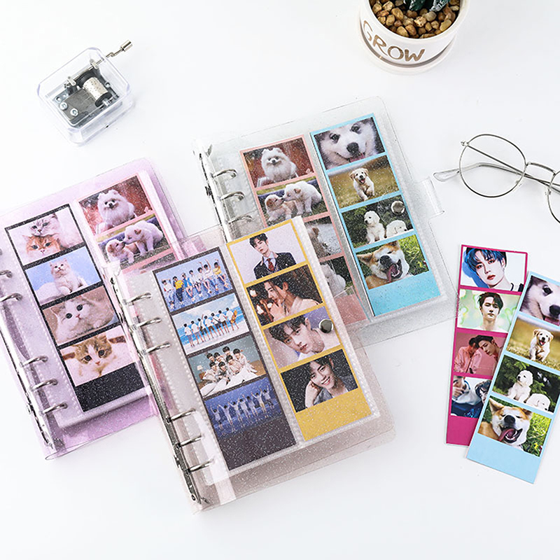 A6 Glitter Photocard Binder 100 Photos for 2x6 Inch Photo Strips ...