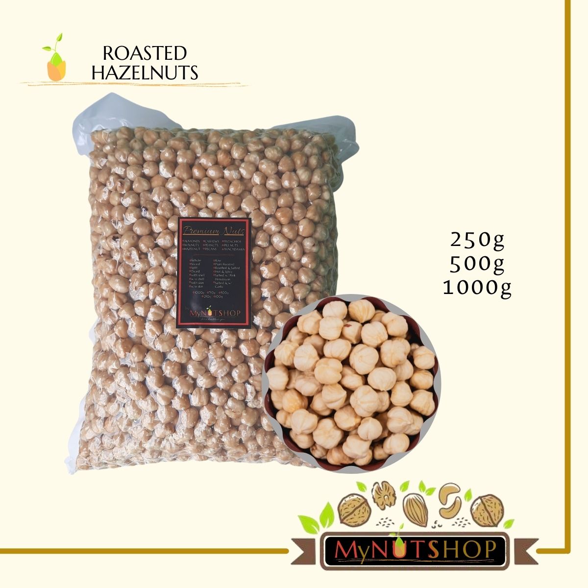 Roasted HAZELNUTS / from Vietnam / available in 1kg 500g & 250g / by ...