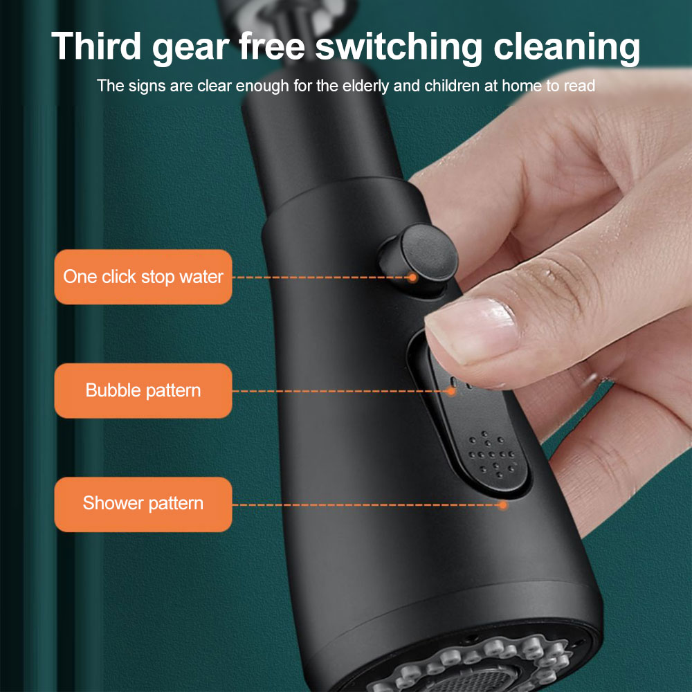 3 Mode Shower Kitchen Tap Rotatable Kitchen Flush High-Pressure W ...