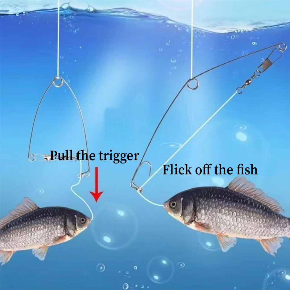 FG 10PCS Stainless Steel Automatic Fishing Machine Lazy Man Hooked Fish ...