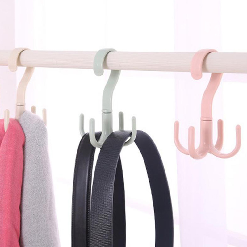 Creative Storage Rack Rotating Hook Four-Claw Multifunctional Wardrobe ...