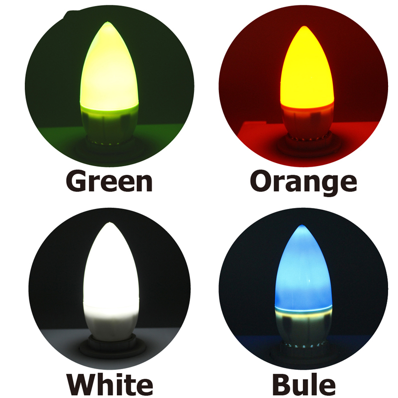 【TopazTrove】E14 LED color candle tip bulb color candle LED Edison Bulb ...