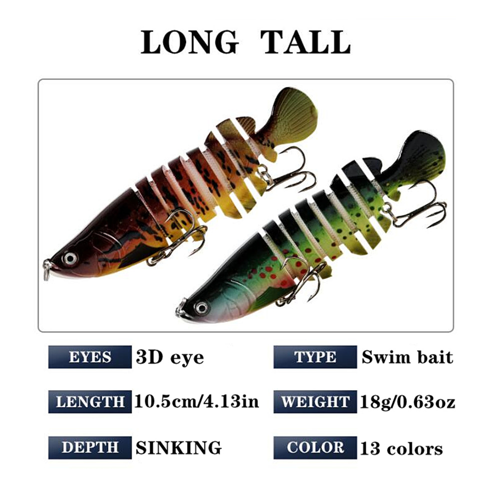 【M.M Hardware 】1Pcs Swim Bait Fishing Lures 11cm 18.6g Artificial Multi ...