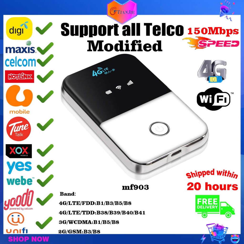 4G Wifi Router 100Mbps Mobile/Portable Hotspot Broadband Mini Mifi ...