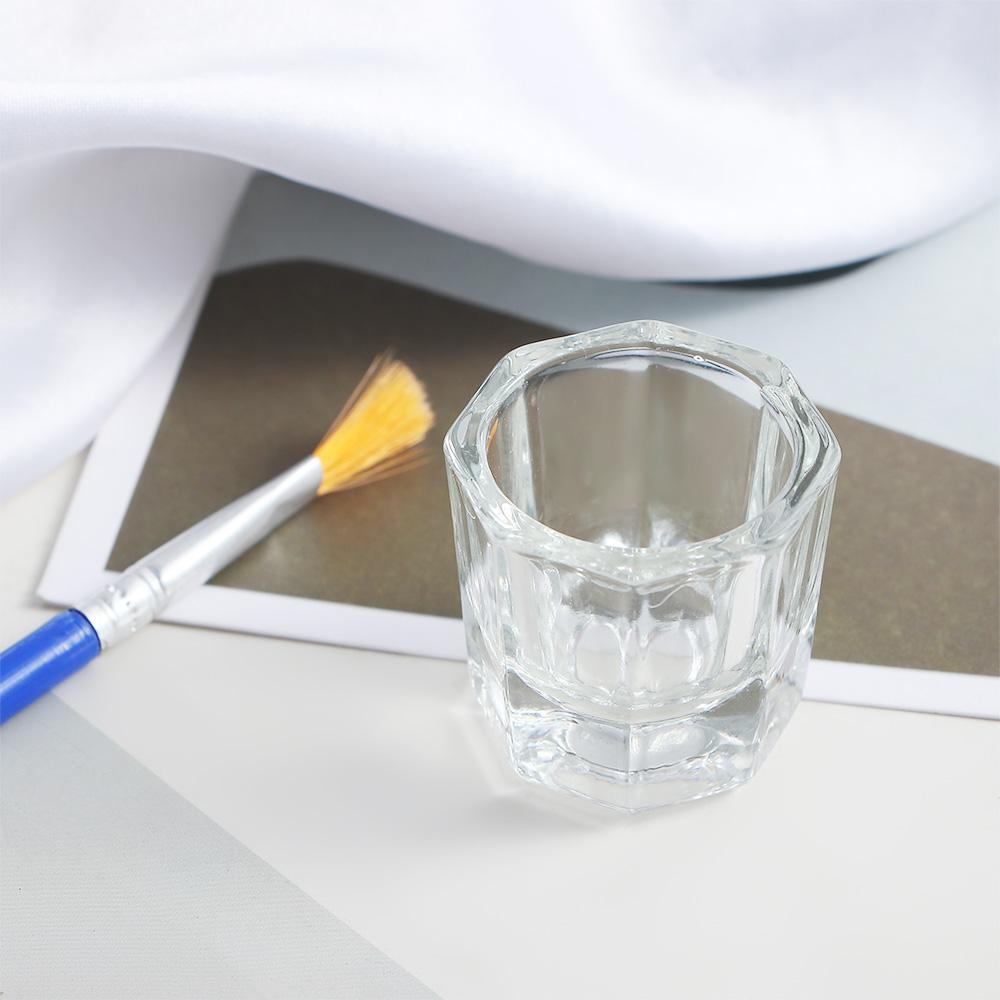 UV Auxiliary Powder Nail Art Tool Container Glassware Glass Cup Octagon ...