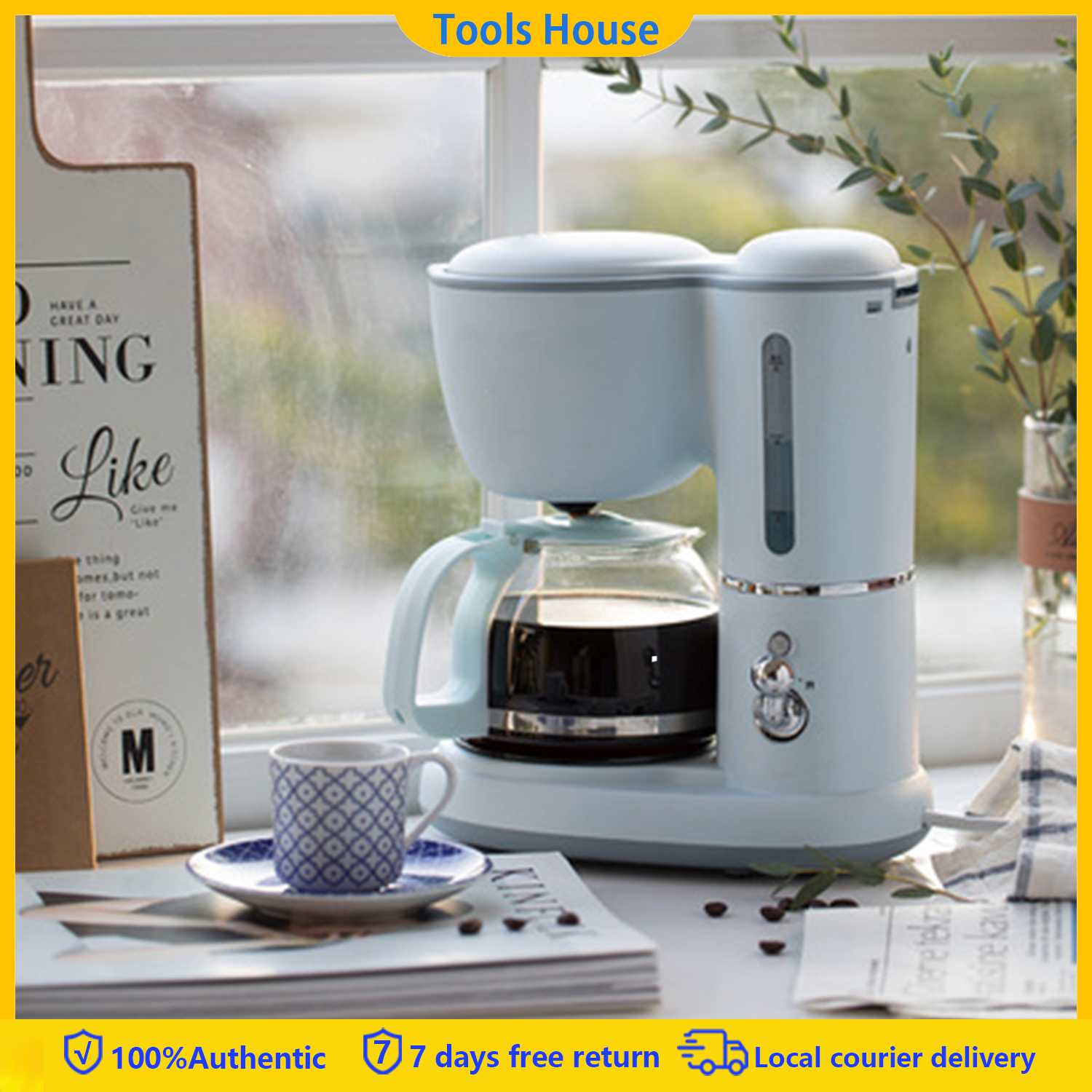 Household semi-automatic drip coffee machine 600ml American coffee ...