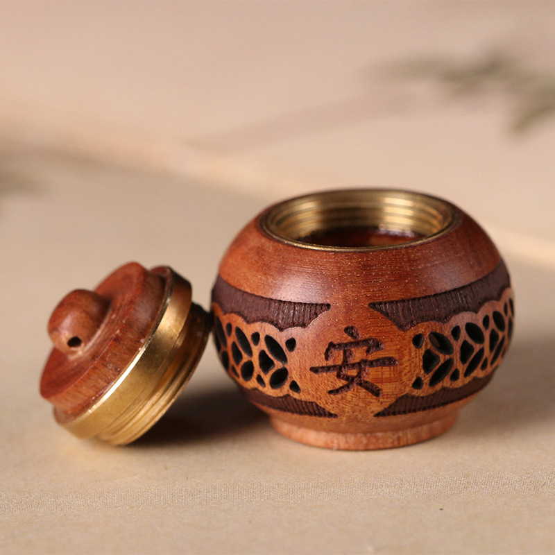 Wood Perfume Bottle Incense Expanding Mini Sandalwood Portable Sealed ...