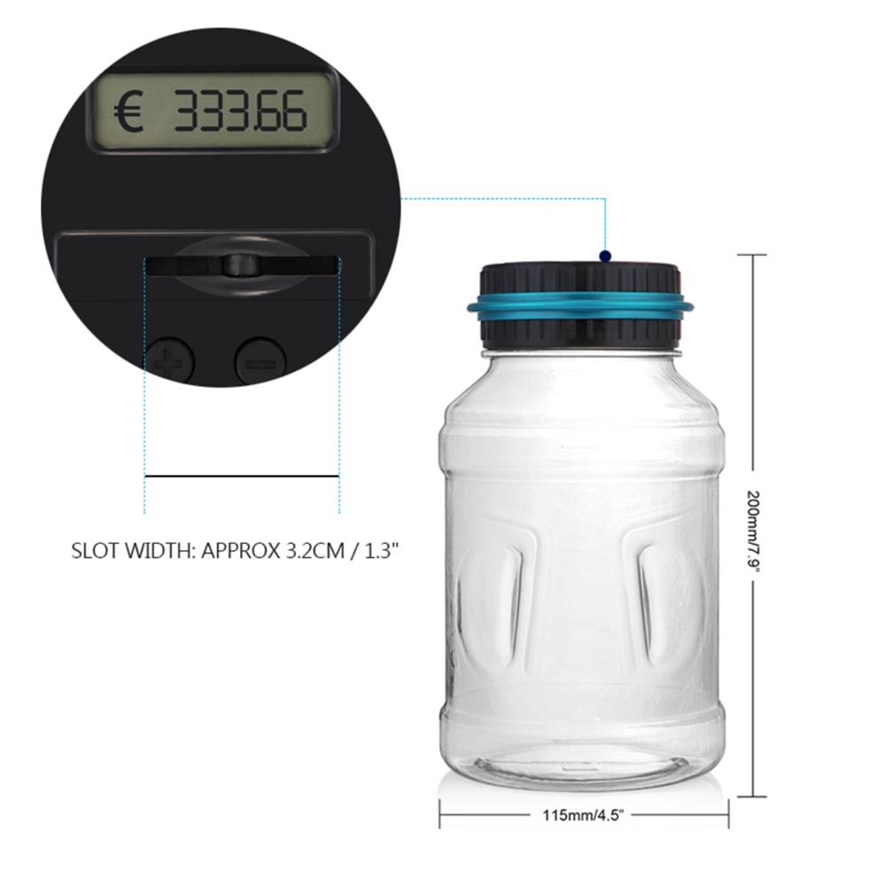 Gift Electronic LCD Display Digital Coin Counter Coins Counting Jar ...
