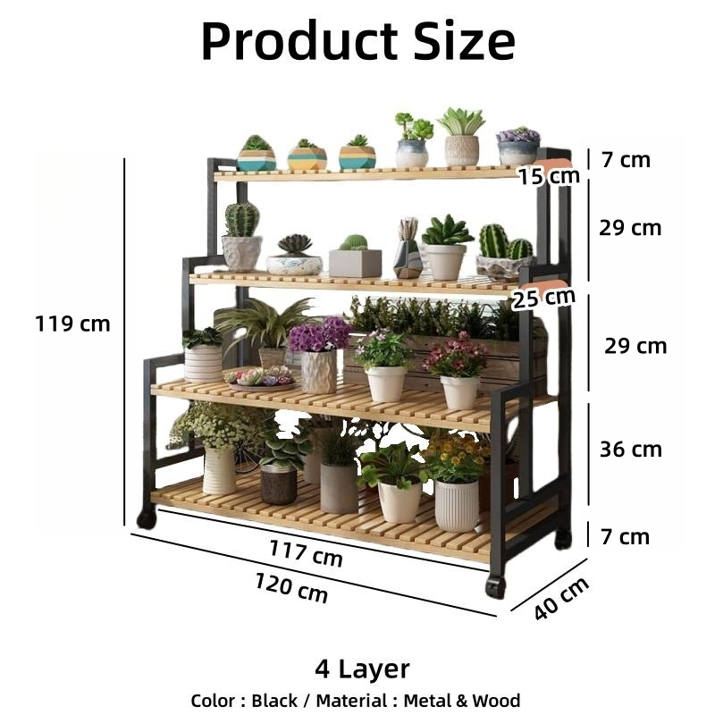 PlantList🎍Flower Rack Plant Rack Steel Outdoor Rak Pasu Pokok Bunga ...