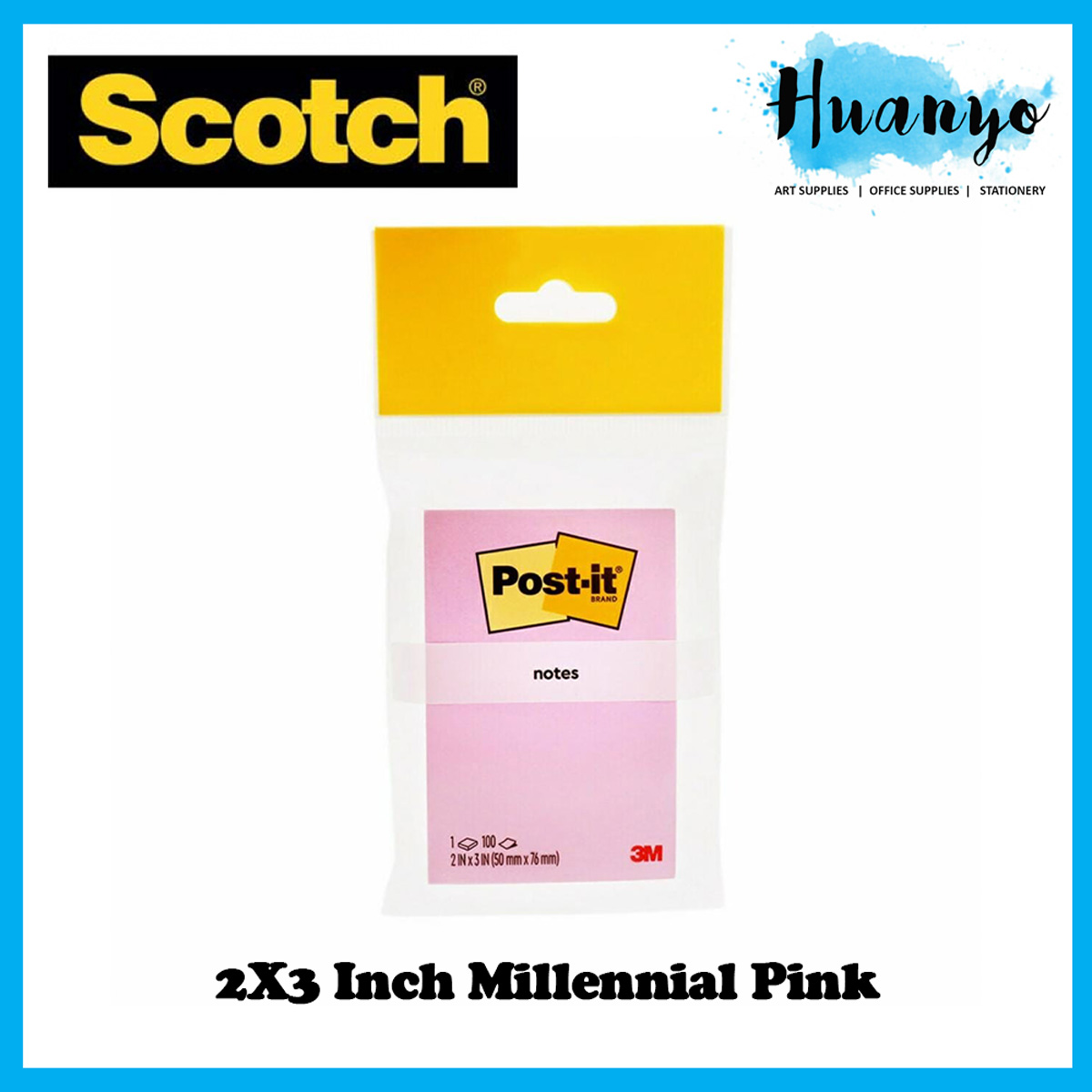 3M Scotch Post-it Yellow / Cloud Blue / Millennial Pink [Sticky Notes ...