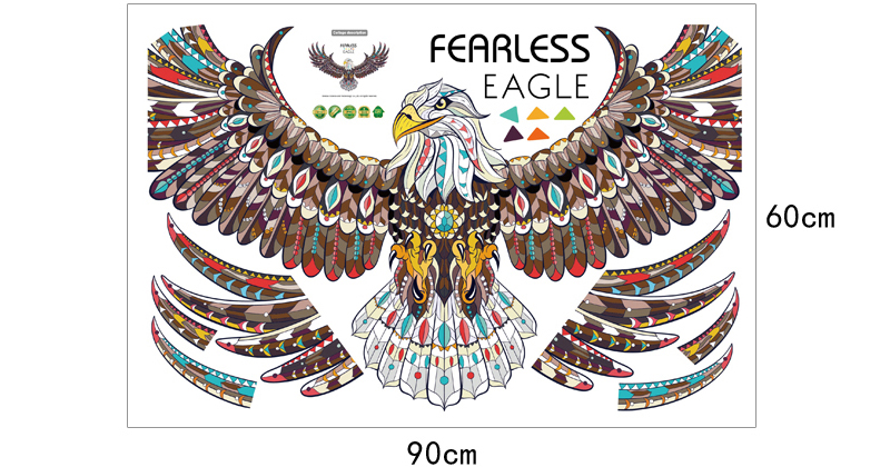 Fearless Eagle Wall Sticker Living Motors Room Wall Art Decals DIY ...