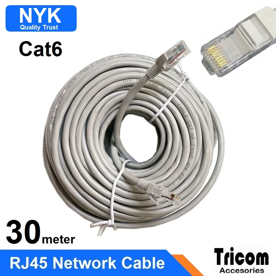 NYK Kabel Lan UTP Cat6 30M RJ45 Internet / Ethernet Cable | Lazada Indonesia