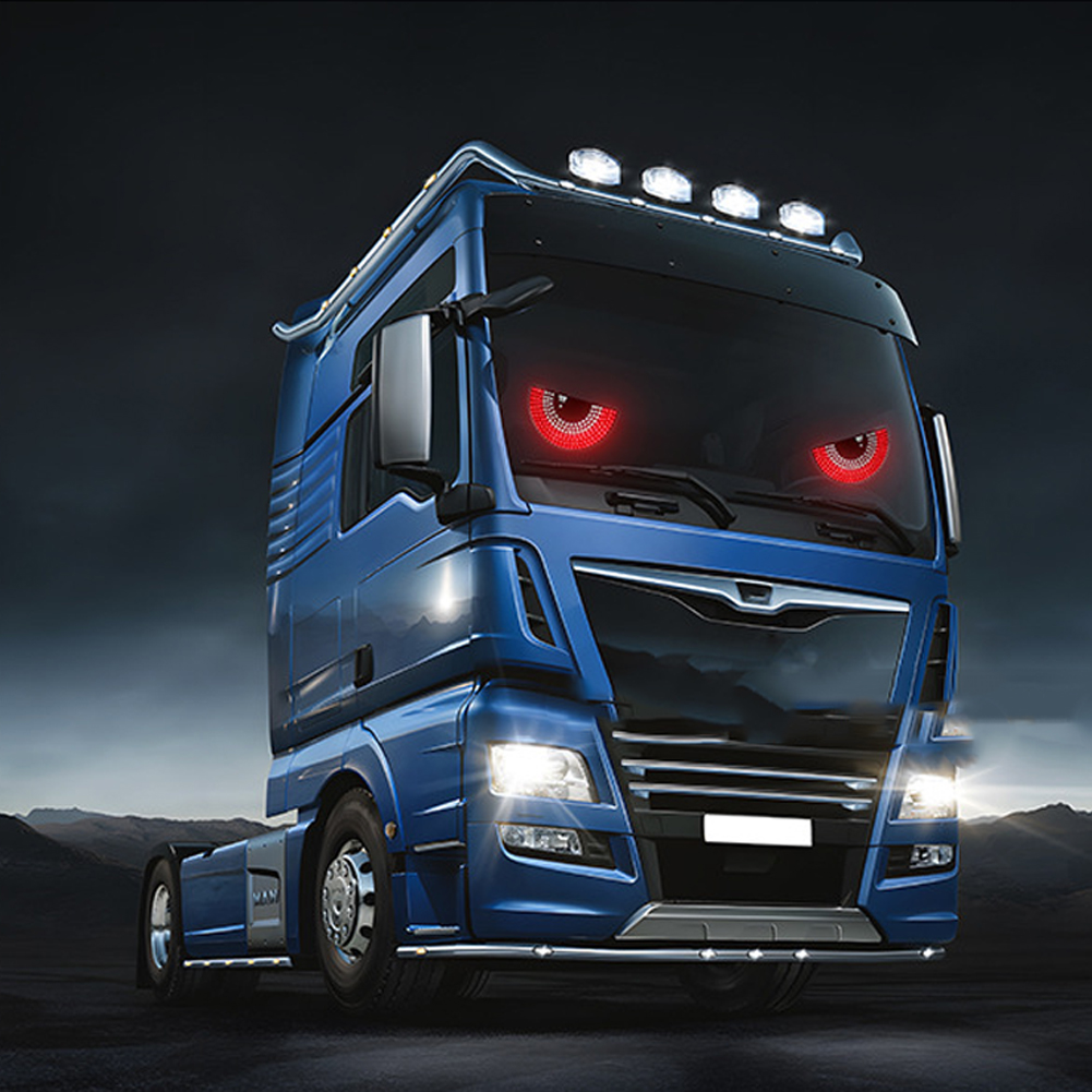 FG 2Pcs Car LED Cat's Eye Decorative Light Rear Warning Light Red Devil ...