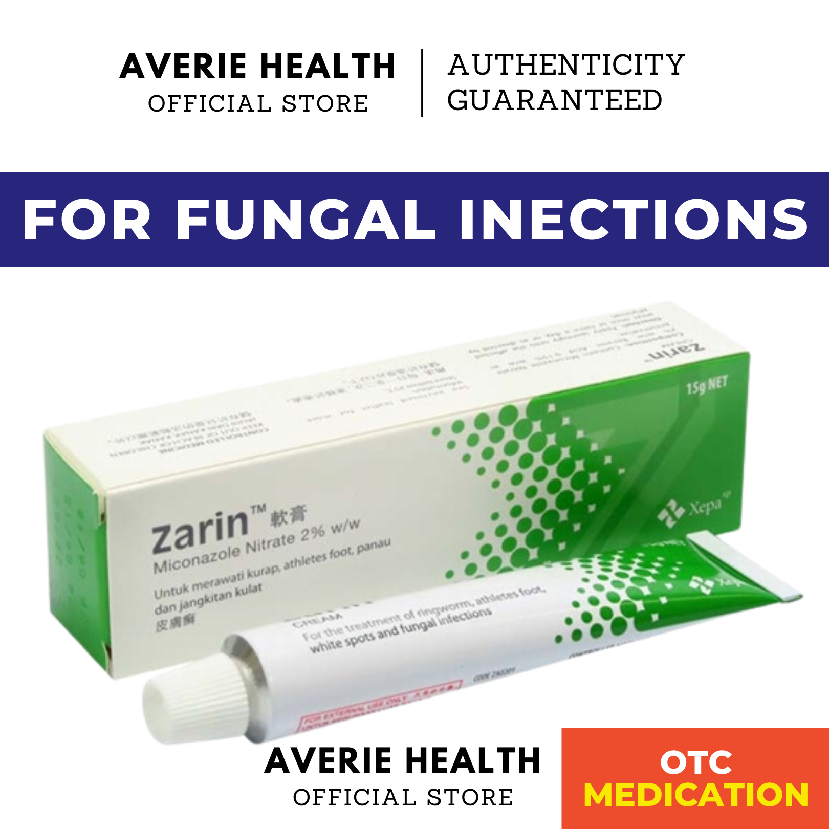 Zarin 2% Antifungal Cream 15g | For Ringworm, Athlete’s Foot, Tinea Infections | Lazada Singapore