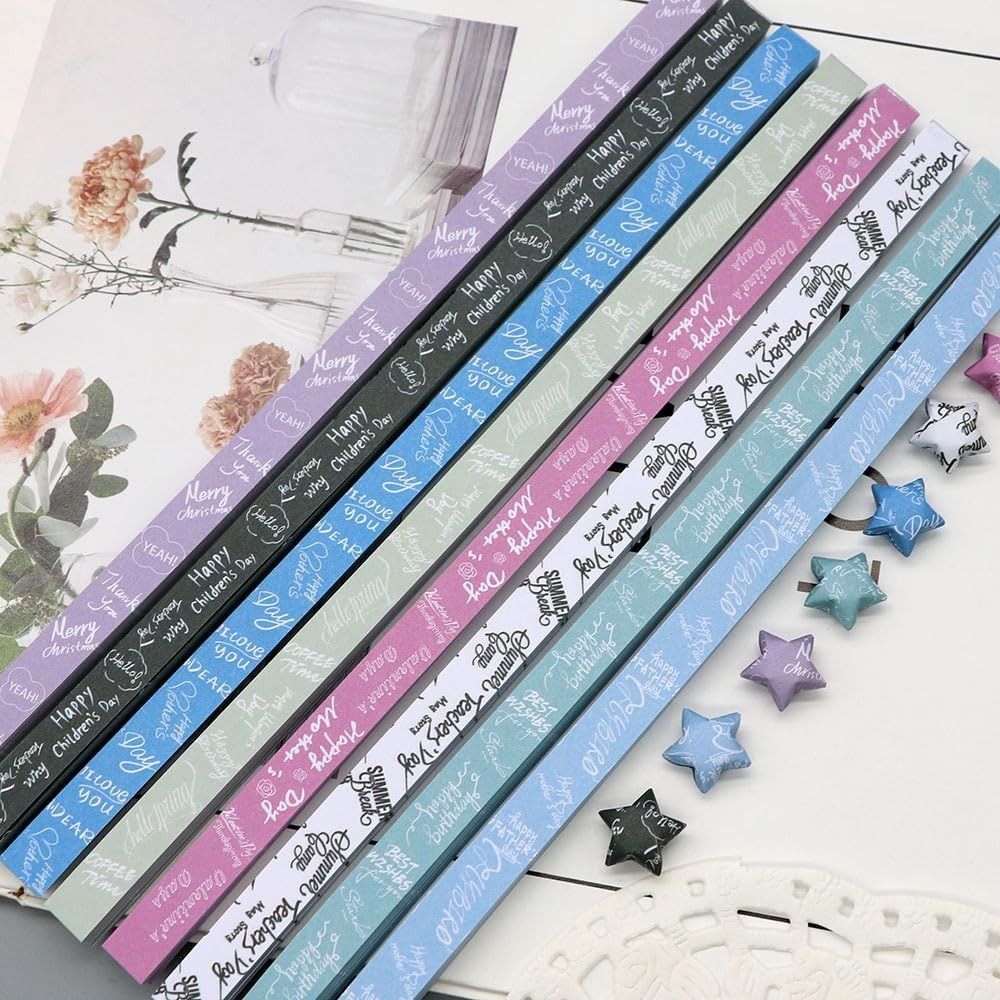 540 Sheets Colorful Star Origami Paper Cartoon Single Sided Star Paper ...