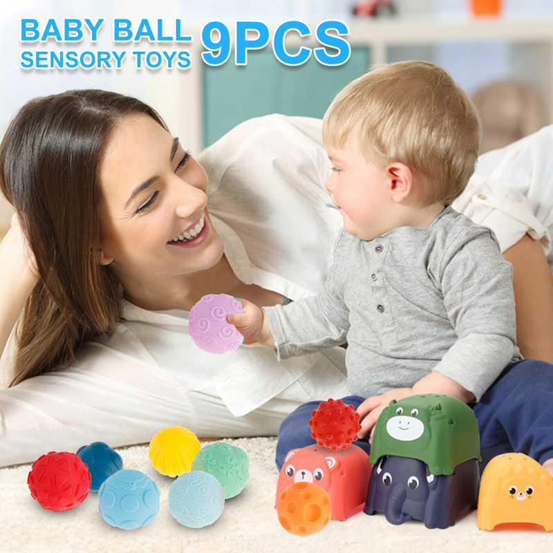 9 Pcs Sensory Balls for Kids Textured Multi Ball Set Soft and Light ...