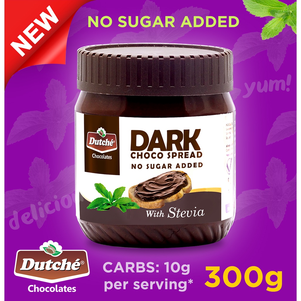 Dutché Dark Choco Spread with Stevia 300g No Sugar Keto Friendly ...