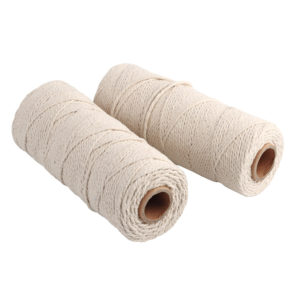 1/2/3/4/5/6mm Natural Beige Macrame Rope Twisted String Cotton Cord ...