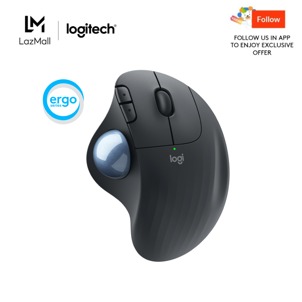 Logitech ERGO M575 / M575S Wireless Trackball Mouse - Easy thumb control, precision and smooth ...