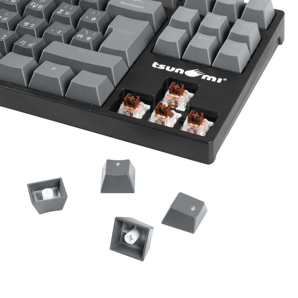 คีย์บอร์ด เกมมิ่ง TKL Outemu Switch Keyboard Mechanical RGB Tsunami MK ...