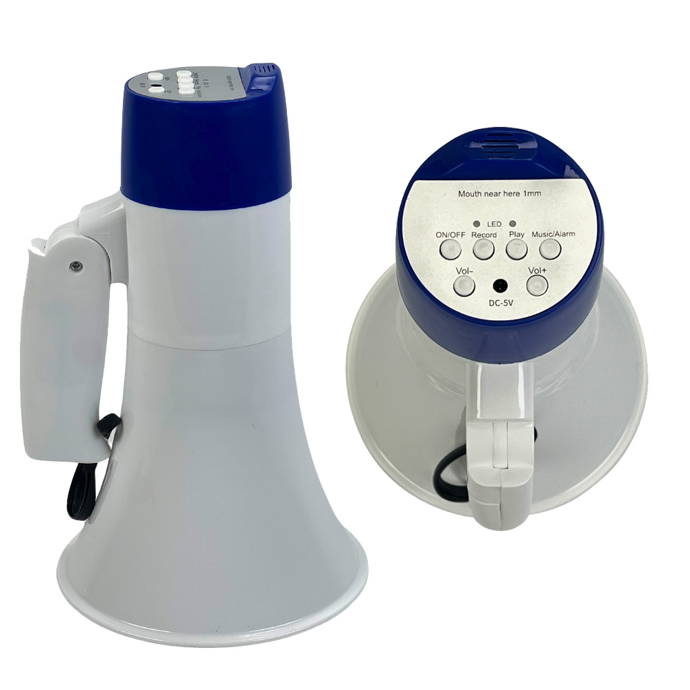 50W Power Megaphone with Siren Bull horn Megaphone Loudspeaker with ...