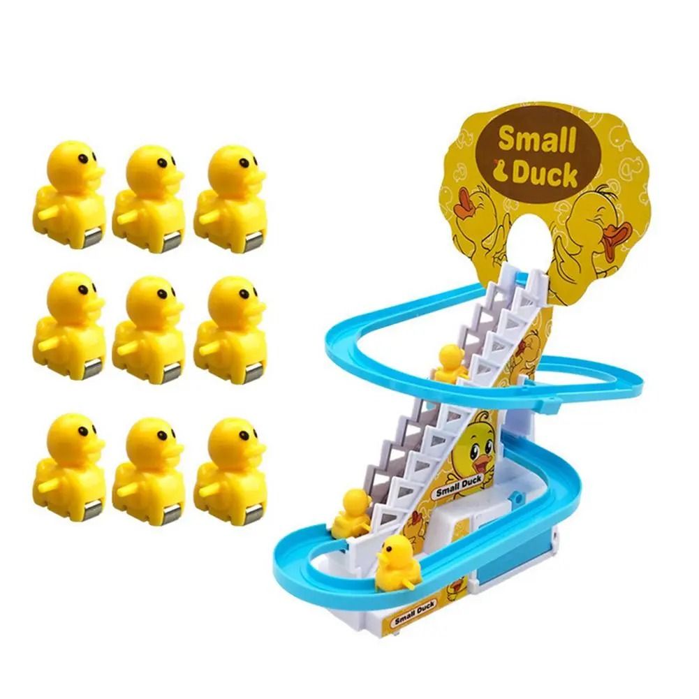 Cartoon Duck Slide Electric Music Toy with Climbing Ducks and LED ...
