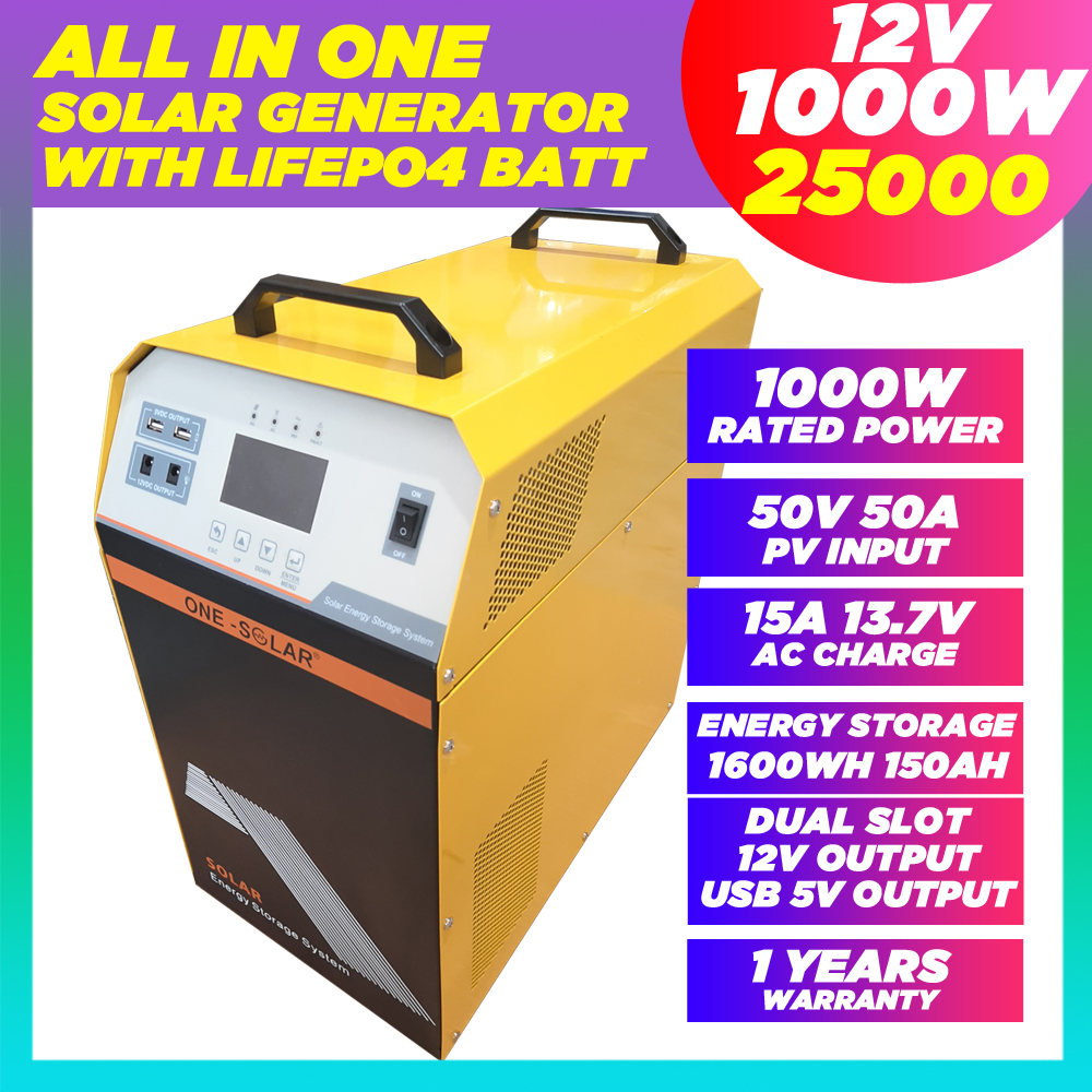 One Solar All in One Solar Generator w/ built in LIFEPO4 Battery w/ UPS ...